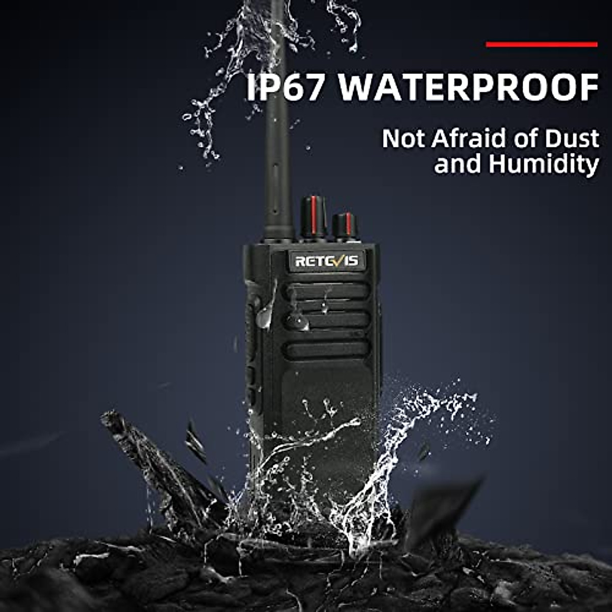 Retevis RT29 New Version,High Power Walkie Talkies Long Range,IP67 Waterproof,3200mAh,Emergency Alarm,Durability,Military Grade Two Way Radio (5 Pack)