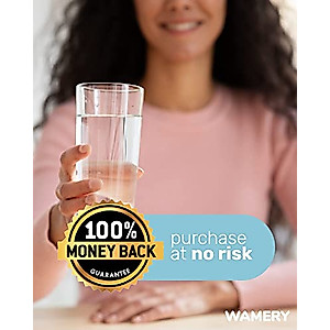 WAMERY Certified Alkaline Water Filter Replacement Fits Brita and Wamery Pitcher Cartridges 3-Pack, Increases Water pH.