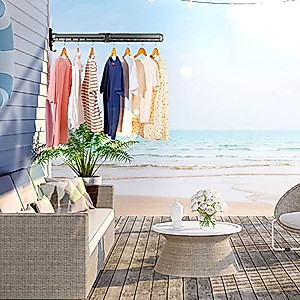 New-Star Clothes Drying Rack Folding Indoor Wall Mounted Drying Rack Clothing Foldable 2 Fold for Laundry Room Organization and Small Space Organization Hanging Clothes Drying Rack