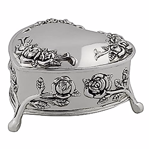 Las Arras Matrimoniales | Wedding Tokens | Unity Coins | Beautiful Heart Shaped Silver-Tone Decorative Box | Traditional Spanish Catholic Wedding Tradition | Includes 13 Metal Silver-Tone Coins
