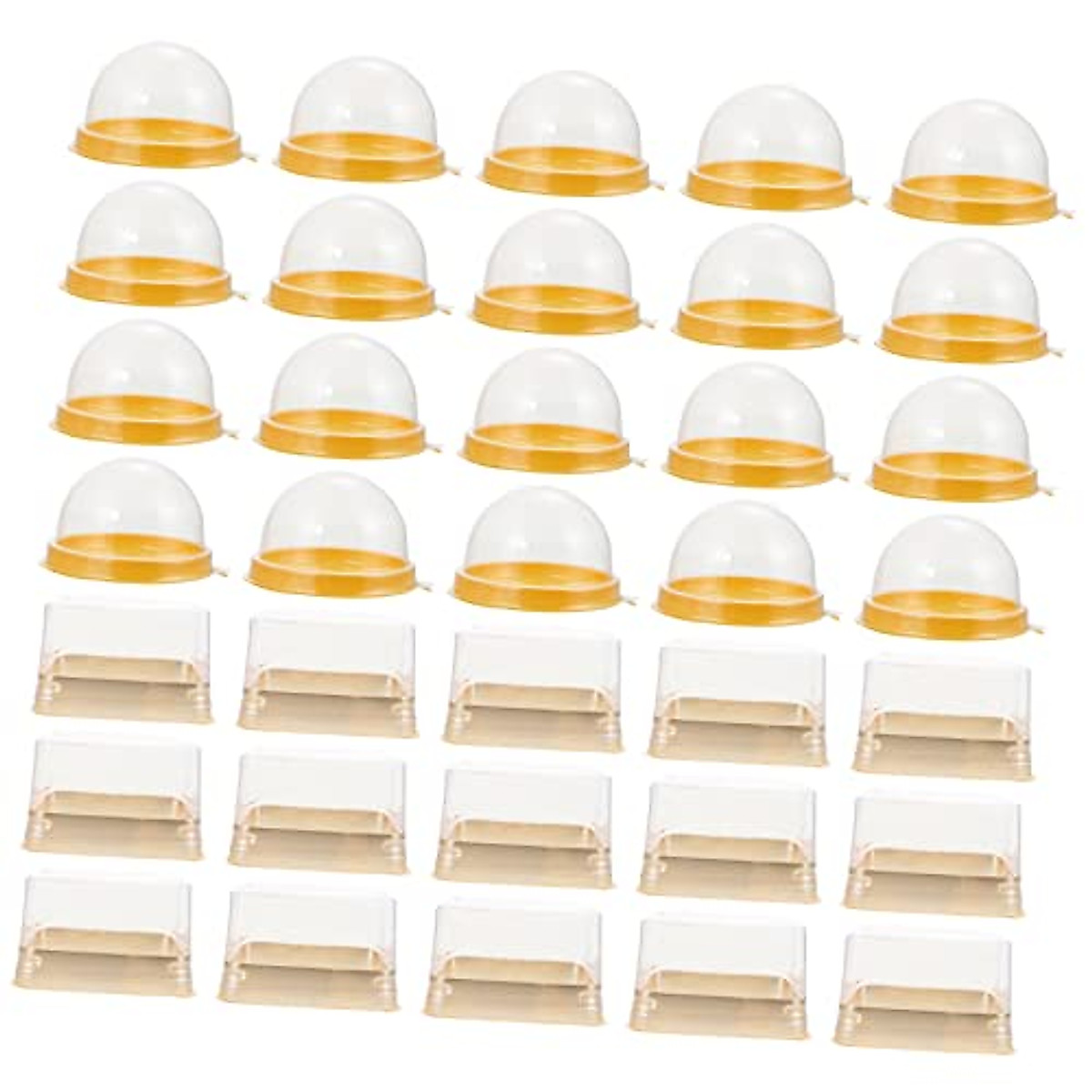 Yardenfun 100pcs Packing Cake Box Clear Plastic Gift Box Favor Boxes for Wedding Mini Cake Stand Mooncake Packaging Box Mini Cake Carrier Clear Plastic Mini Cupcake Plastic Baking Boxes Yolk