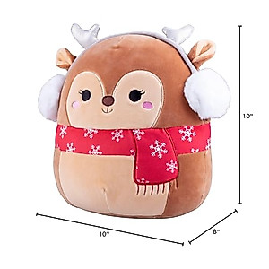 Squishmallows Original 10-Inch Darla The Fawn - Official Jazwares Winter Plush - Collectible Soft & Squishy Deer Stuffed Animal Toy - Add to Your Squad - Gift for Kids, Girls & Boys