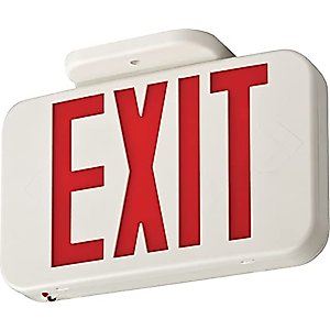 Lithonia Lighting EXRG EL M6 Contractor Select Lighting Basics Thermoplastic LED Exit Light, Switchable Red/Green, Ni-MH Backup Battery, White