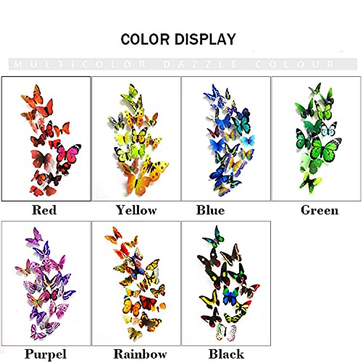 PARLAIM 104PCS Butterfly Wall Decals for Wall-3D Butterflies Wall Stickers Butterfly Decoration Butterflies Decoration Removable Mural Decals Home Decoration for Kids Nursery Bedroom Living Room Decor