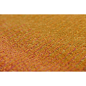 Unique Loom Estrella Collection, Gradient, Sunset, Abstract, Bright Colors Area Rug, 6' 1" x 6' 1", Pink/Gold