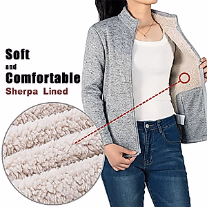 Bonnorth Womens Fall Plus Size Jackets for Women Fashion Oversized Jackets Women's Full Zipper Warm Jacket with Pocket Ash XL