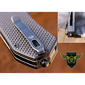 Off-Grid Knives - Enforcer XL Folding Knife w. 154CM Blade Steel, Tungsten Carbide Tip, Ceramic Bearings, Grippy G10, Oversized Handle, Deep Pocket Carry, Left & Right Hand