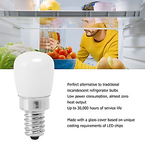 Refrigerator Lamp Bulb, LED Refrigerator Bulb 120V Zero Heat Output NonStrobe Light EcoFriendly Energy Saving for Freezer (White Light)