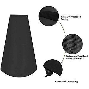 QEES Outdoor Patio Chiminea Cover Chiminea Protection with Waterproof, Chimney Fire Pit Heater Cover, Outdoor Garden Heater Cover (420 Black Oxford Cloth)