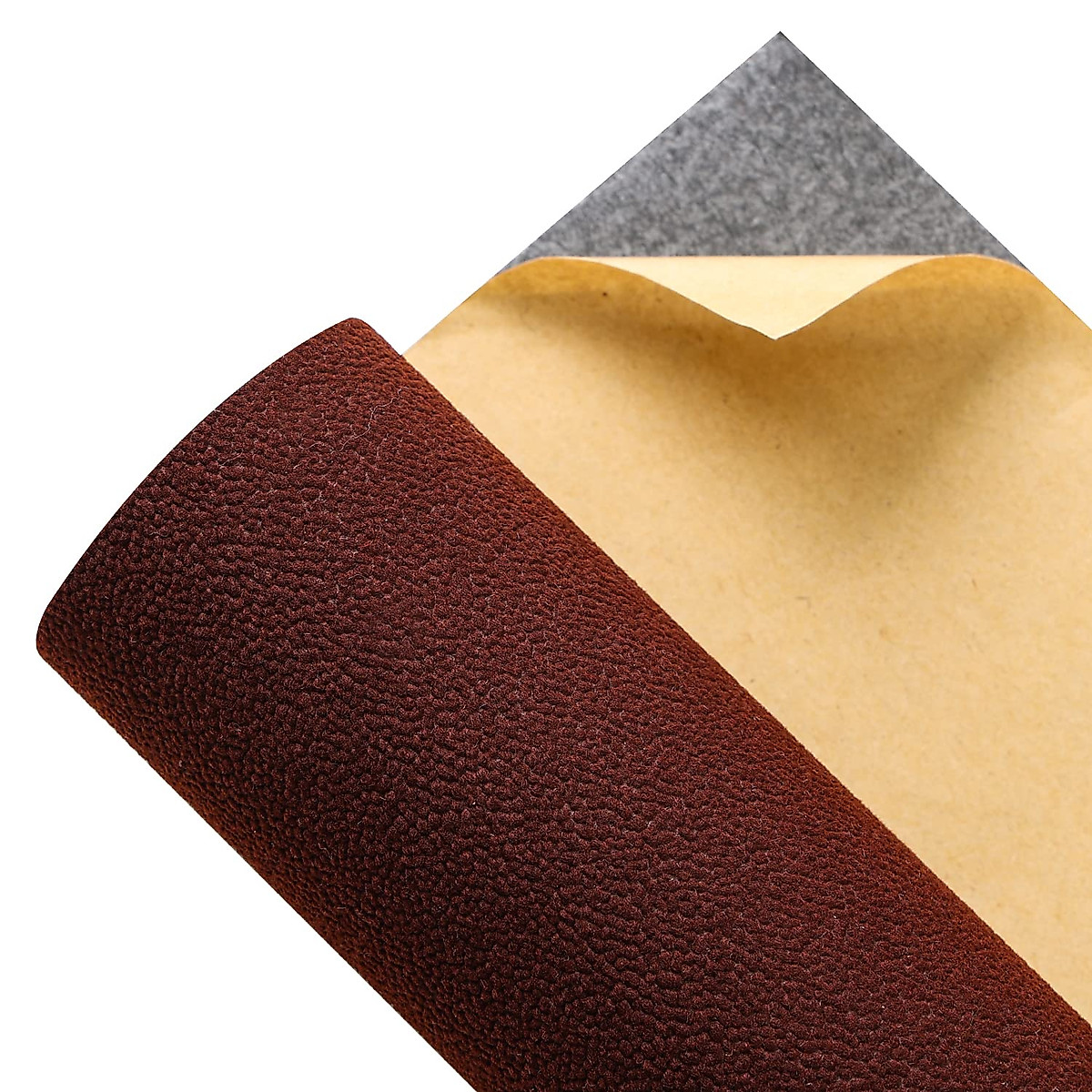 Peel Stick Velvet Flock Liner 14" x 98" Self Adhesive Texture Velvet for Jewelry Drawer Craft Fabric Art & Crafts, Drawer DIY Felt Liner (Coffee)