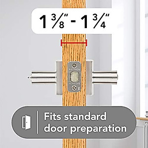 Baldwin Spyglass , Interior Privacy Door Handle Reversible Lever for Bedroom/Bathroom, Keyless Door Lock With Microban Protection, in Satin Nickel