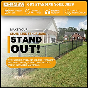 1-3/8" × 32" Gate Drop Rod, Galvanized Steel Gate Cane Bolt for Chain Link Fence, with 2pcs 1-3/8" Female gate Frame Hinge.