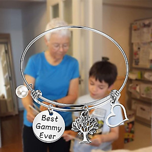 Lywjyb Birdgot Best Gammy Ever Gift Best Gammy Ever Bracelet Gift Best Gammy Ever Funny Mother's Day Gift Best Gammy Ever Christmas Gift (Gammy br)