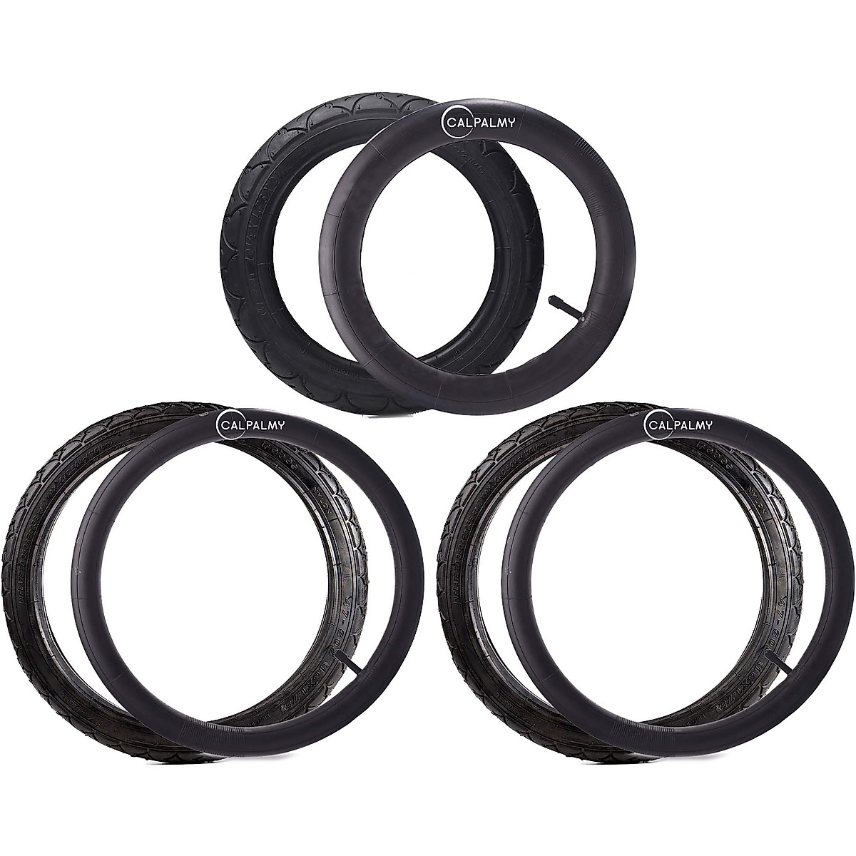 12.5'' Front and 16'' Back Wheel Replacement Tubes and Tires | Compatible with BoB Stroller Tire Tube Revolution SE/Pro/Flex/SU/Ironman - Made from BPA/Latex Free Butyl Rubber