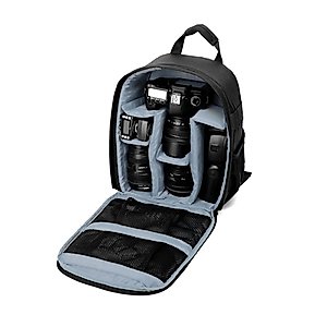 winvin Waterproof SLR/DSLR Camera Backpack Shoulder Bag Travel Case For Canon Nikon Sony Digital Lens (Medium, Grey)