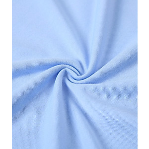 SECOOD Baby Blue Polo Shirts for Men Dry Golf Shirts Moisture Wicking Athletic Shirts for Outdoor