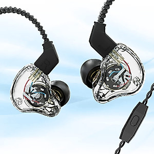 YINYOO KBEAR KS1 in Ear Monitor Bass Earbuds Wired Earbuds,Clear Sound Stereo Headphones, Vocals Forwards High Resolution Noise Canceling Earphones with Detachable Cable for Musicians