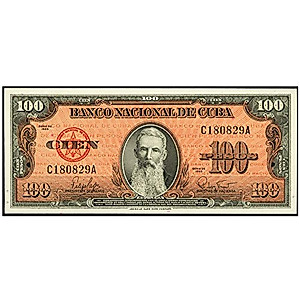 CU 1959 RARE, VIVIDLY COLORFUL CUBA 50 and 100 PESO BILLS! HI DENOMINATION GEMS ISS'D SAME YEAR AS CUBAN REVOLUTION! Choice Crisp Uncirculated