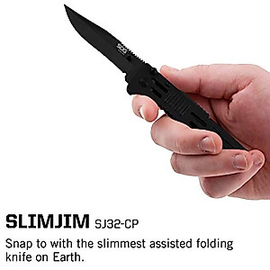 SOG Folding Knife SlimJim Slim Pocket Knife Black