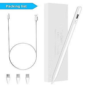 Stylus Pen for iOS&Android Touch Screens, Universal Stylus Pen for iPhone/Samsung, Smart Digital Stylus Pens for Lenovo/Huawei/Vivo/Mi and Other Tablets, Google Pixel Smart Phones (White)