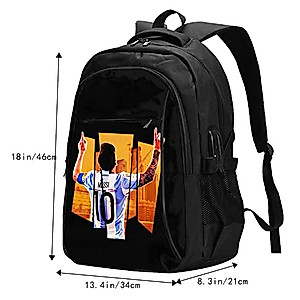 Luja Dling #10 Messi 2023 Adult Backpacks Bag Laptop Bag Bookbag Usb Backpack 17 Inch For Daily