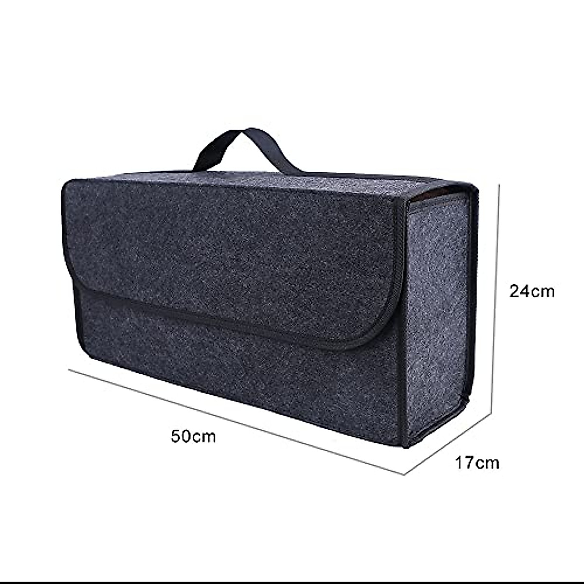 Car Trunk Storage Felt Cloth Foldable Finishing Box Organizer in The Car Multifunctional Durable Storage Box Auto Accessories (Grau)