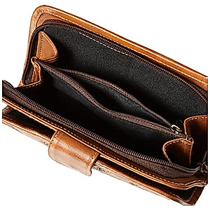 Womens Wallet, Purse, Genuine leather, Clutch, Billfold, Embossed, Trifold ladies wallet, Checkbook holder, Cash, Coins, gift for mom, gift for wife, Brown