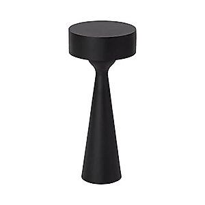 Kate and Laurel Solbrett Modern Sculptural Drink Table with Unique Round Design and Weighted Base for Stability, 10x10x22, Black