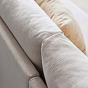 Garhelper L-Shaped Sectional Sofa couch,Convertible modular Sectional sofa with Double Chaise Ottoman Lounger and 3 Pillows,Linen Upholstered Free combination Extra Wide Seat for Living Room Apartment