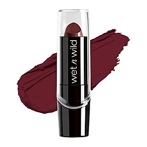 wet n wild Silk Finish Lipstick, Hydrating Rich Buildable Lip Color, Formulated with Vitamins A,E, & Macadamia for Ultimate Hydration, Cruelty-Free & Vegan - Dark Wine