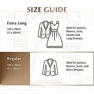 GENIE SPACE Hanging Vacuum Bags - Pack of 5, Regular Length | Premium Wardrobe Suction Storage Space Saving Bags, 41x28in | Strong, Airtight & Reusable for Suits, Coats & Dresses | With Travel Pump