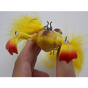 CATCHSIF Topwater Orange Duck Hard Fishing Lures with Rotating Flippers 1PK_AB