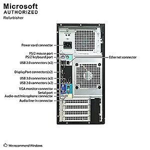Dell Optiplex 9010 Desktop Tower PC, Intel Quad Core i5 (3.40GHz) Processor, 16GB RAM, 2TB Hard Drive, Windows 10 Professional, DVD, HDMI, Bluetooth, Keyboard, Mouse, WiFi (Renewed)