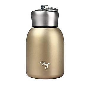 10.15oz/300ML Mini Thermal Mug Leak Proof Vacuum Flasks Travel Thermos Stainless Steel Drink Water Bottle Thermos Cups for Indoor and Outdoor (Gold)