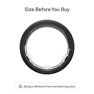 Oura Ring Gen3 Horizon - Stealth - Size 12 - Smart Ring - Size First with Oura Ring Gen3 Sizing Kit - Sleep Tracking Wearable - Heart Rate - Fitness Tracker - 5-7 Days Battery Life