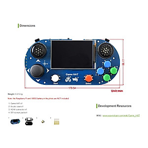 Game HAT/Game Console/Gamepad Kit for Raspberry Pi A+/B+/2B/3B/3B+/Zero W with 3.5inch IPS Screen 480x320 60 Frame