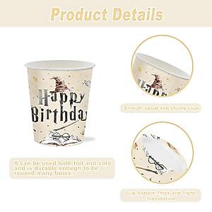 Magical Wizard Birthday Party Supplies Magical School Decorations for Kids Boys Birthday Magic Wizard Themed Plates Napkin Cups Disposable Tableware Set Serves 20 Guests