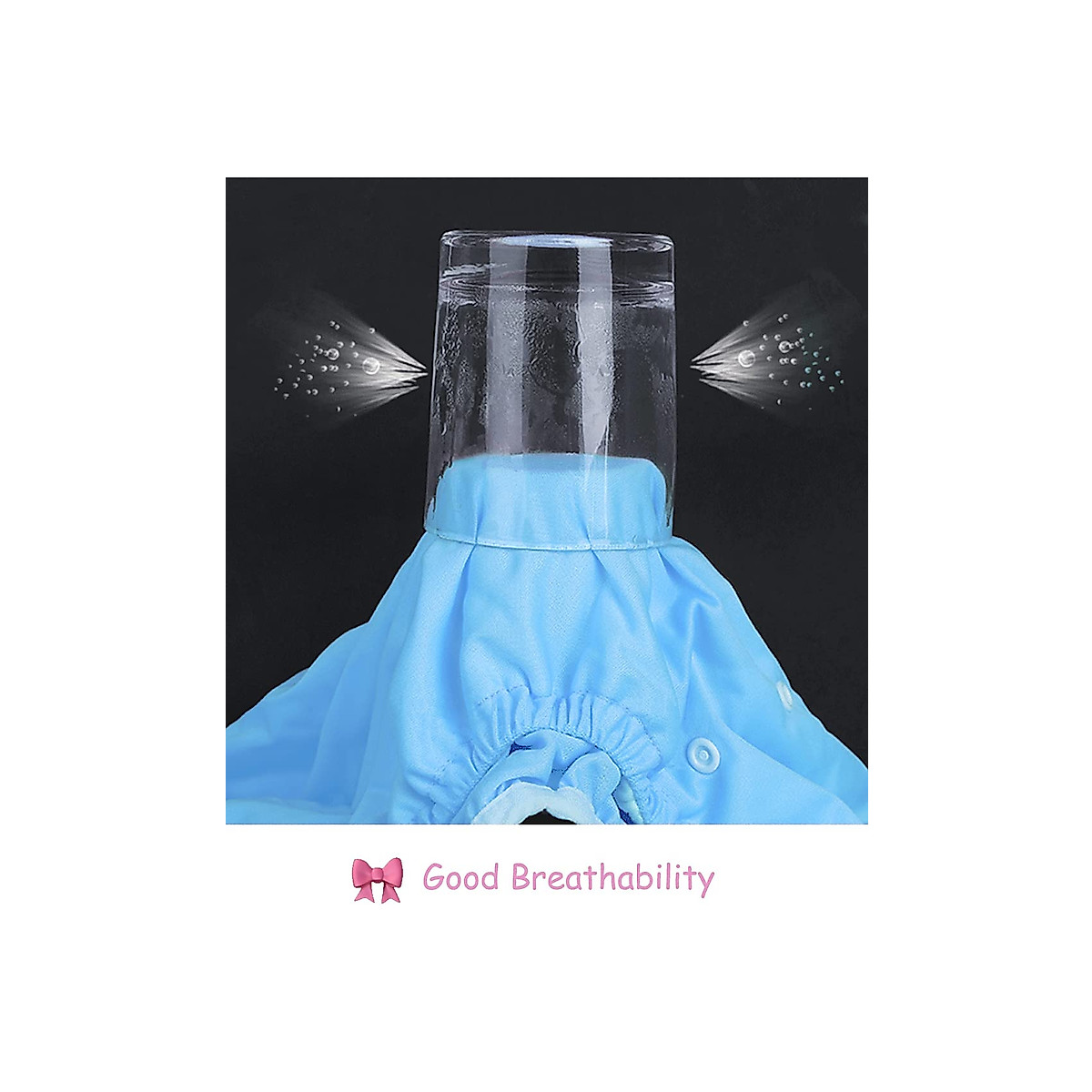 CutiePlusU Adult Cloth Diaper Washable Adult Pocket Nappy Cover Adjustable Reusable Breathable Leak Free - Blue