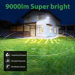 iMaihom 100W Dusk to Dawn Outdoor Lighting, 9000LM LED Flood Lights Outdoor, 3 Adjustable Heads Security Lights with Photocell, IP65 Waterproof 6500K Outdoor Flood Light for Yard Garage Patio