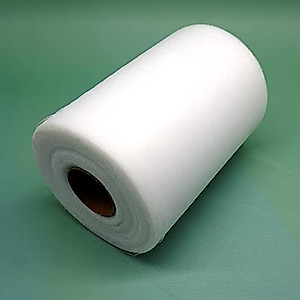 White Tulle Fabric, 6 Inch by 100 Yards Tulle Roll for Tutu Wedding Decoration DIY Crafts Gift Wrapping Party Backdrop Baby Shower Table Skirt
