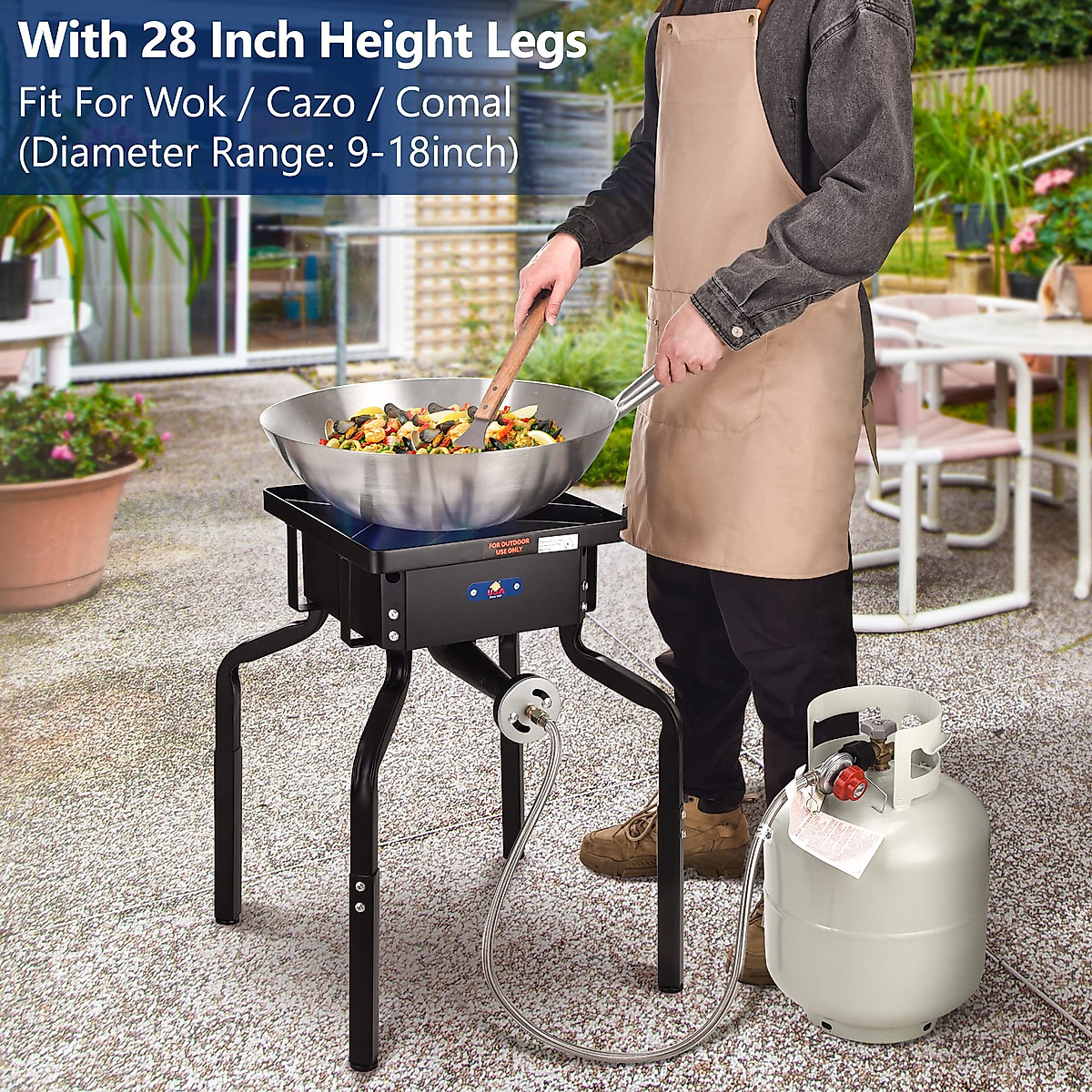 ARC 200,000BTU Propane Burner Camp Stove for Outdoor cooking,with Removable Legs,ideal for Woks, Skillets and Pots