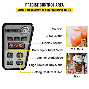 VEVOR Frozen Drink Machine, 10LX2 Tanks Commercial Slushy Machine, 900W Slush Drink Maker, Perfect for Restaurants Cafes Bars