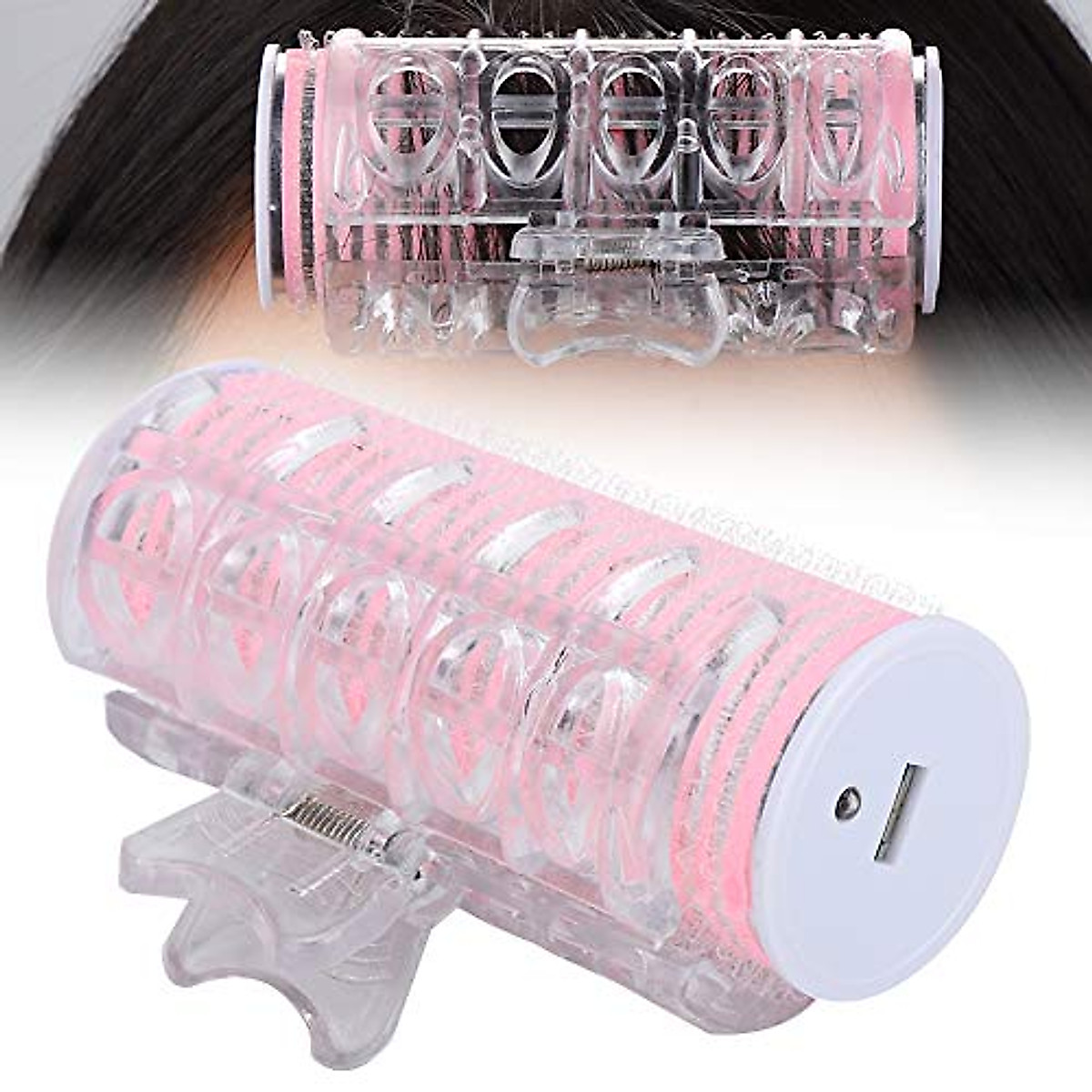 USB Instant Heat Ceramic Hot Hair Rollers, Portable Hair Curlers Bangs Curling Hair Styling Tool Mini Electric Hair Curler DIY Hairdressing Tool