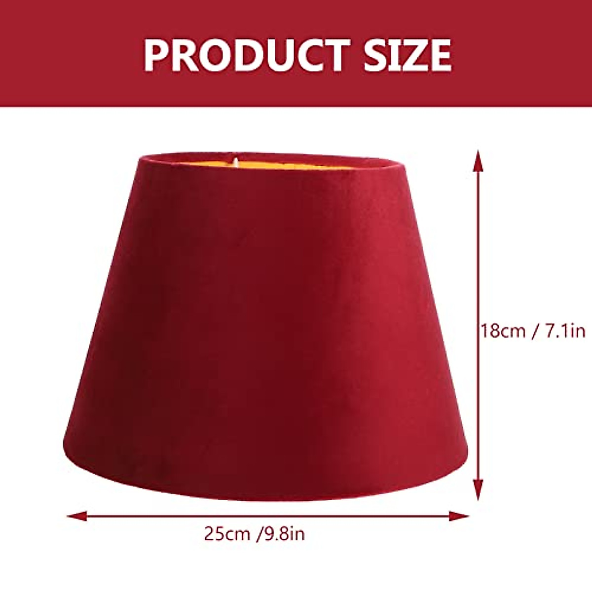 Uonlytech Chandelier Lamp Shades Fabric Barrel Lampshade Lamp Cover Small Clip On Lamp Shade for Table Wall Floor Lamp E27 Red