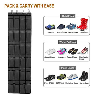 HNIUXX Over the Door Shoe Organizer 24 Extra Large Pockets Hanging Shoe Rack Holder for Closet Storage Hanging Shoe Organizer