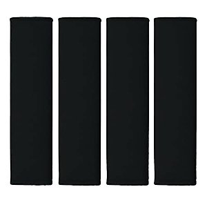 MIRKOO Car Seat Belt Cover Pad, 2-Pack Soft Car Safety Seat Belt Strap Shoulder Pad for Adults and Children, Suitable for Car Seat Belt, Backpack, Shoulder Bag, Upholstery for vehicles (Black)
