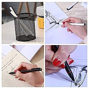 Gel Roller Pen, Fine Point Black Gel Ink Metal Nib, 4 Pack Metal Roller Ball Pens,Refillable
