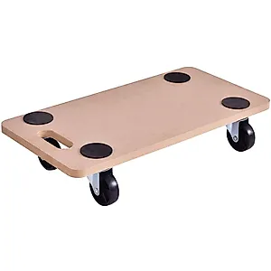 Casart Wooden Board Dolly, Moving Carrier with 4 Wheels