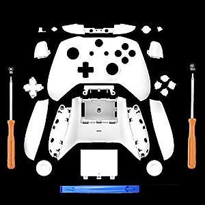 SN-RIGGOR Replacement Housing Full Shell Set Full Buttons Set Faceplates ABXY Buttons RB LB Bumpers for Xbox One S Slim Controller (3.5 mm Headphone Jack) S Controller Repair Parts (Yellow)