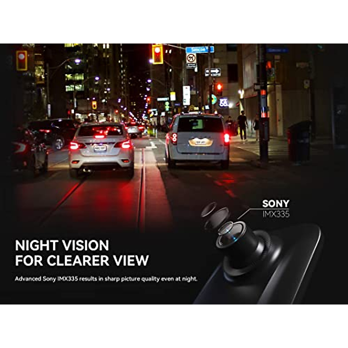 2.5K 12 inches UHD Mirror Dash Cam Front and Rear Camera, GPS Rearview Mirror Camera for Cars & Trucks with IPS Touch Screen, Enhanced Night Vision, Waterproof Backup Camera, Emergency Lock, black